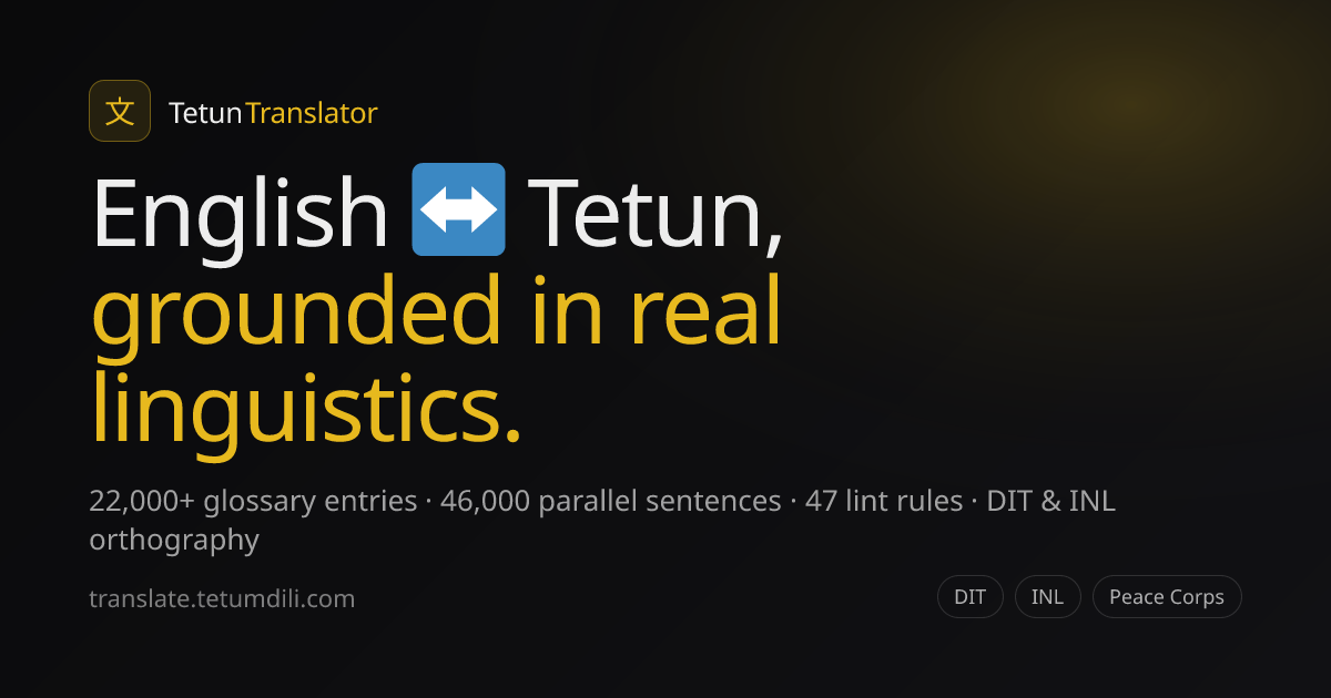 Tradutor Tetun — Português para Tetun (Tetum) Grátis · Tetun Translator
